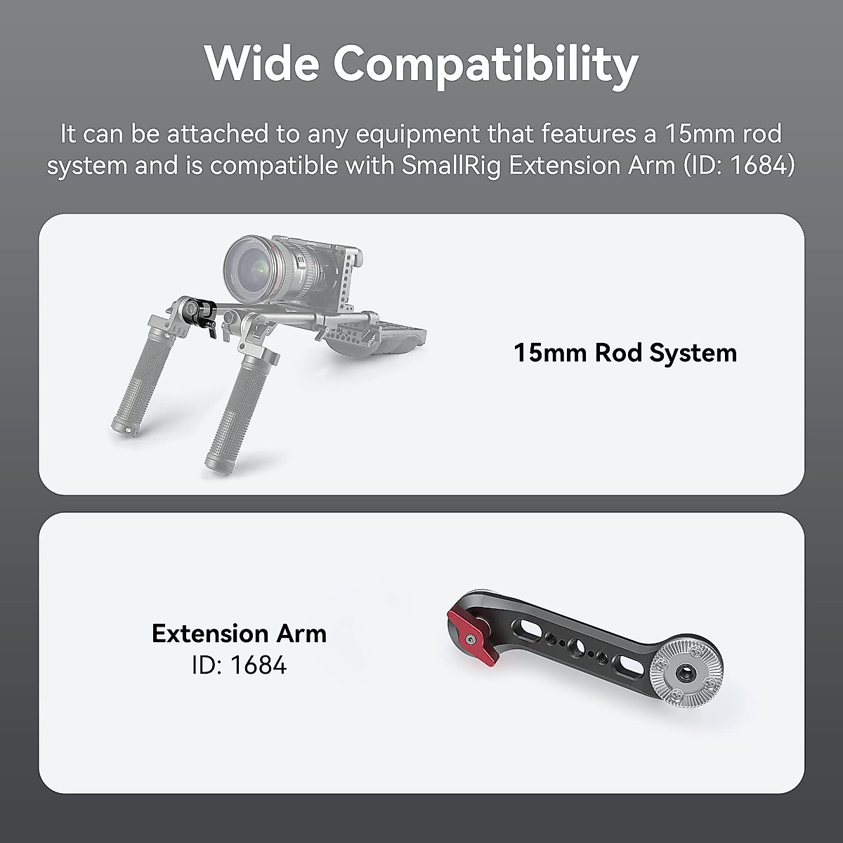 SmallRig 15mm Rod Clamp to Rosette Mount for ARRI Standard Rod Support System - 1686B