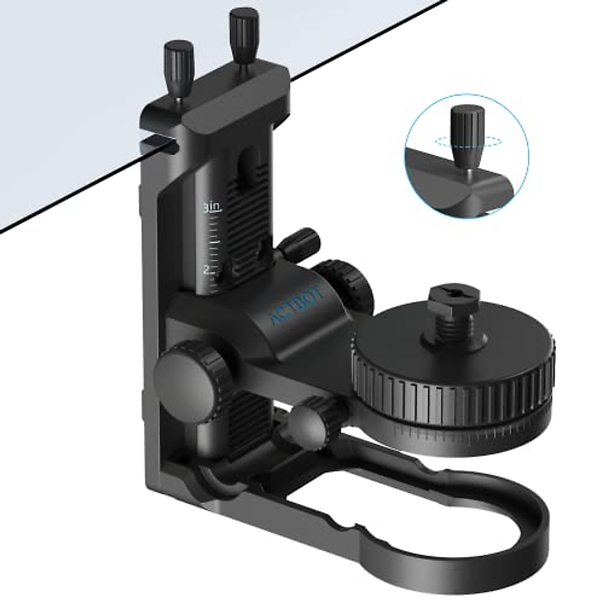 Laser Level Wall Mount Fine-tuning Bracket - ACTBOT Laser Level Line Tool Adapter 360° Magnetic Pivoting Base Tile Floor Multi-Line Point Laser L-Bracket Holder Universal 1/4" Tripod Mountable Stand