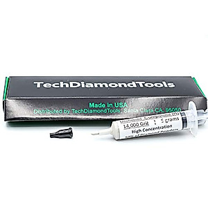 TechDiamondTools Diamond Polishing Compound Polishing Paste 14,000 Grit 0-1 Microns for Marble Glass Metal Rock Jewelry Resin Silver Chrome Gemstone with High Concentration of Diamond Powder USA Made
