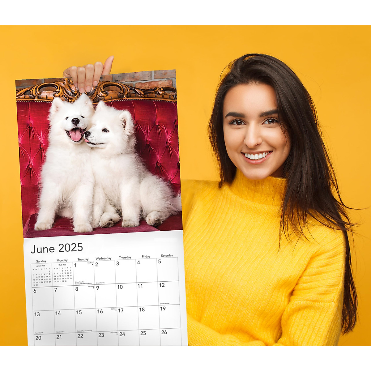 Puppies 2023 Hangable Wall Calendar - 12" x 24" Open - Cute Funny Dog Photo Gift - Sturdy Thick Puppy Dogs Photography - Large Full Page 16 Months for Organizing & Planning - Includes 2022