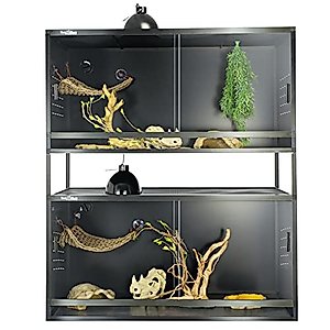 Large Reptile Terrarium 44 Gallon 40 * 16 * 16" for Bearded Dragon Lizard Snake Cage Reptiles Enclosure Wide Breeding Lounge Vivarium Area with Sliding Doors Lock for Crawling Pet