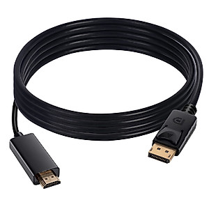 NICEKEY DisplayPort to HDMI 6 feet(1.8Meters) Cable, 1080P Uni-Directional Male to Male DP to HDMI Cord for PCs to HDTV, Monitor, Projector... (3-Pack)