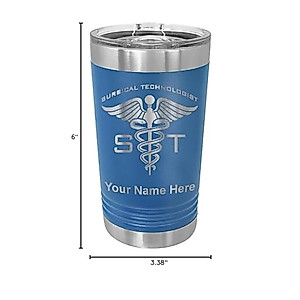 LaserGram 16oz Vacuum Insulated Pint Tumbler, ST Surgical Technologist, Personalized Engraving Included (Dark Blue)
