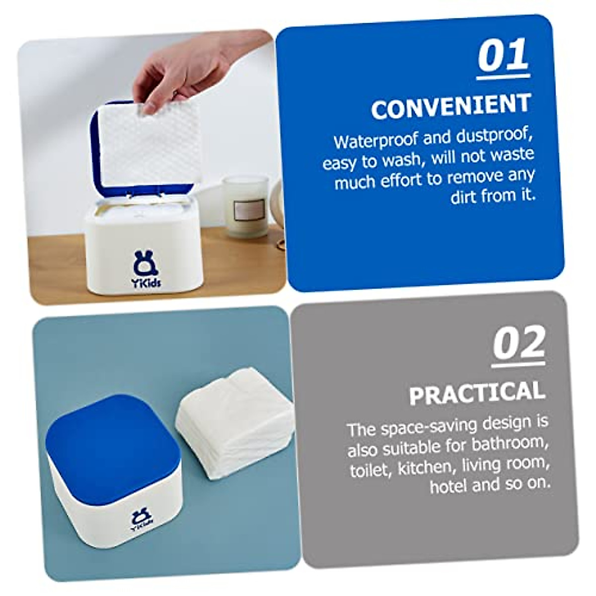 Alasum 3pcs Desktop Storage Box Travel Wipes Case Baby Diaper Bags Baby Holder Moist Fresh Wipe Container Tissue Storage Holder Wet Wipes Dispenser Tissue Box Holder Tissue Boxes Toilet