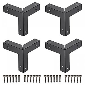 uxcell 33x33x33mm Metal Box Corner Protectors Edge Guard Black 4pcs