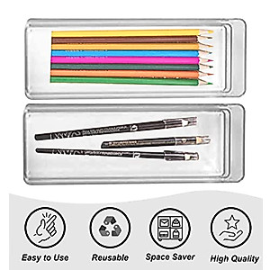 LilGift ARAD 2 Pieces Clear Vanity & Drawer Organizer, Acrylic Organizer, Drawer Divider, Makeup Bathroom Organizer, Kitchen Utensils