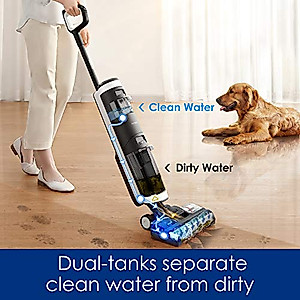 Tineco Floor ONE S3 Cordless Hardwood Floors Cleaner, Lightweight Wet Dry Vacuum Cleaners for Multi-Surface Cleaning with Smart Control System