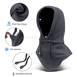 BINE Mens Winter Hat Cold Weather Face Mask Balaclava Hood Outdoor Sports Balaclava Windproof Gray