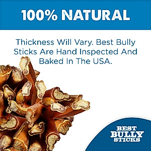 Best Bully Sticks 6 Inch All-Natural Bully Sticks for Dogs - 6” Easily Digestible, 100% Grass-Fed Beef, Grain and Rawhide Free | 5 Pack Trial Size