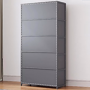 njawnn Shoe Cabinet with Doors, 10-Tier Tall Shoe Storage Cabinet with Adjustable Shelves, Wooden Shoes Rack Shoe Storage Organizer for Entryway, Hallway, Closet, Living Room