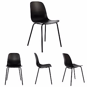 thksbought Set of 4 Dining Chairs with Legs for Kitchen Living Room(Matte Black)