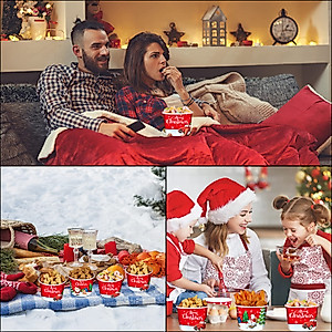 gisgfim 50pcs Christmas Paper Snack Cups, Christmas Ice Cream Cups Disposable 9 Oz Paper Treat Cups Dessert Bowls Holiday Xmas Themed Soup Cups For Hot or Cold Food Christmas Party Supplies