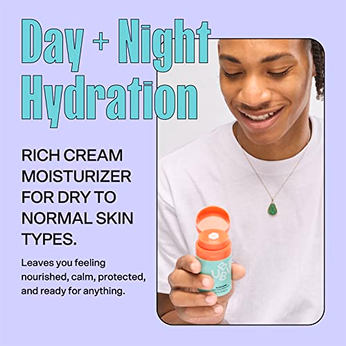 Bubble Skincare Slam Dunk Hydrating Facial Moisturizer - Natural Aloe Juice + Avocado Oil for Skin Hydration and Blue Light Protection - Daily Face Moisturizer for Sensitive Skin (50ml)