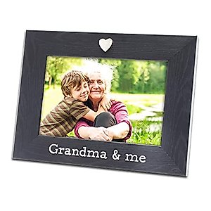 MIMOSA MOMENTS Silver Heart Black Grandma and me Picture Frame for 4x6 photo