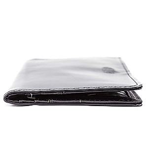 Big Skinny Women's Executive Leather Bi-Fold Checkbook Slim Wallet, Holds Up to 40 Cards, Black