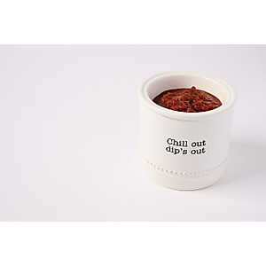 Mud Pie Circa Dip Chiller, White, assembled 5" x 4.5" dia