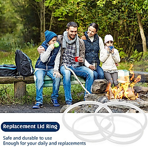 30 Ounce and 20 Ounce Replacement Rubber Lid Seals Compatible Seals Lid Gaskets for 10, 12, 14, 16, 20 or 30 Ounce Compatible with Stainless Steel Tumblers (White,6 Pieces)