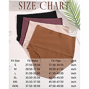 UNDER THE SEA Tummy Control Underwear for Women High Waisted Briefs Seamless Full Coverage Ladies Panties 4 Pack S-XXXL