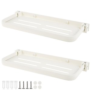 2Pcs RV Foldable Shelf, Space Saving RV Aluminium Alloy Fold Down Shelf Wall Mounted RV Floating Shelf Compact RV Folding Shelf Versatile Floating Shelves Camper Accessories for RV Camper