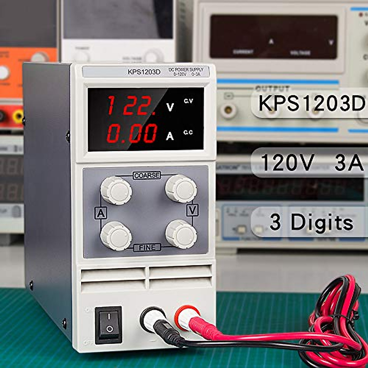 KPS1203D DPS305U Adjustable Switch DC Adjustable Power Supply 4-Digital LED Display AC110V for Lab, Automobile Battery Charger, DIY Tool, Repair, Research (KPS1203D)