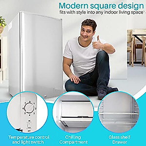 ZLOFT Mini Fridge with Freezer 3.2cu | Portable Mini Fridge for Bedroom, Dorm Refrigerator/Dorm Fridge, Small Refrigerator with Freezer, Mini Refrigerator, Small Fridge RV Refrigerators, White