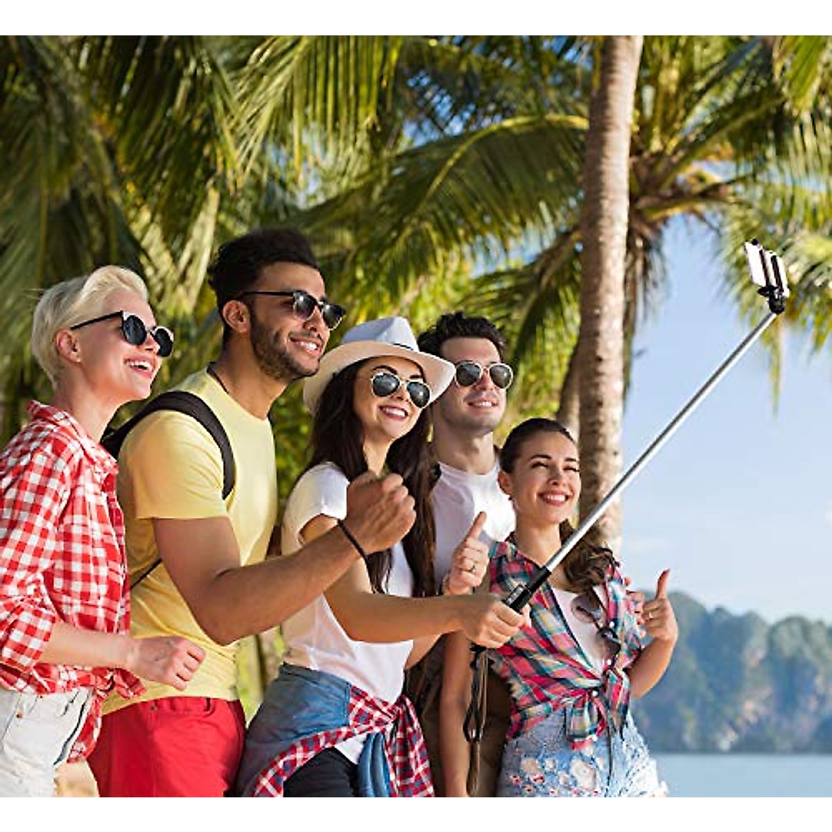 Polaroid 40 Inch Selfie Stick With Integrated Bluetooth Remote Release In Grip For IOS and Android Bluetooth Camera Devices and Digital Cameras