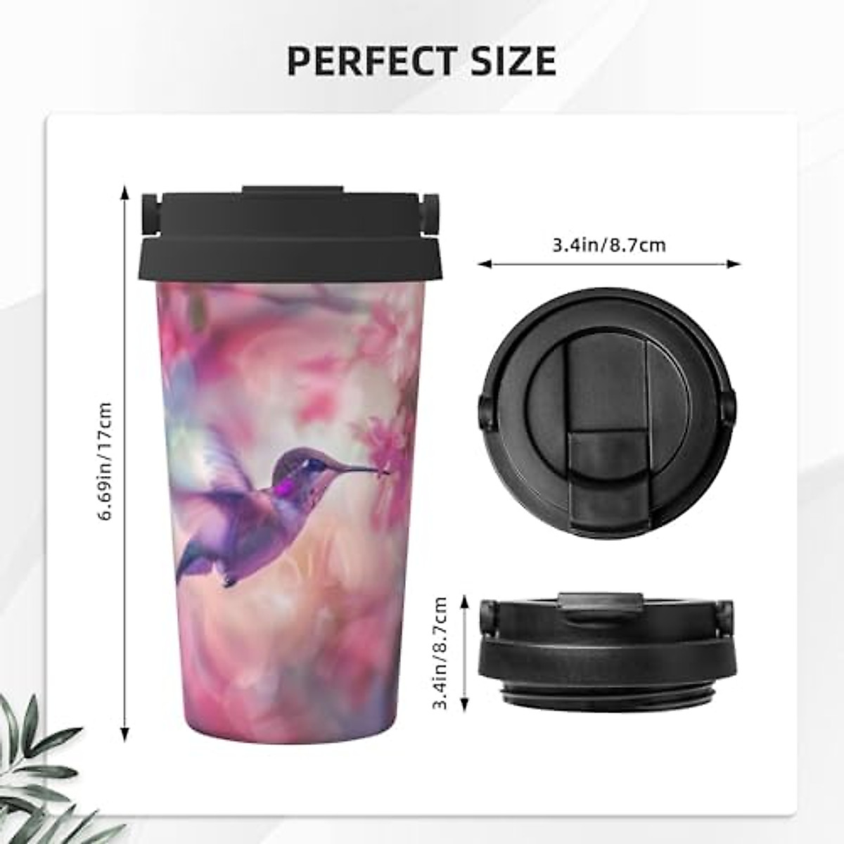 WANGZHAO Humming bird Print Double Wall Stainless Steel Vacuum Insulated Tumbler Cup Home Thermal Cup