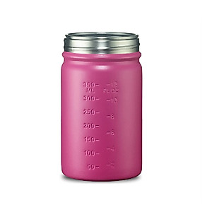 Mason Bottle - Stainless Steel 12oz Mason Jar, Single-Wall (Pink)