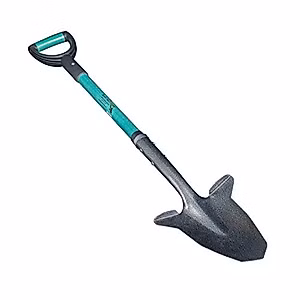 Spear Head Spade Gardening Shovel with Steel Reinforced Fiberglass Handle, Cushioned D-Grip and Sharp Hardened Steel Blade, Award Winning Spade, Model SHFD3 Teal