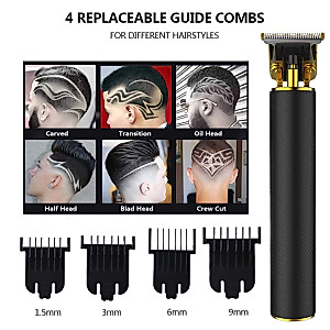 Professional Hair Clippers for Men, Electric T-Blade Hair Trimmer 0mm Baldheaded Hair Clipper Zero Gapped Detail Beard Shaver Barbershop
