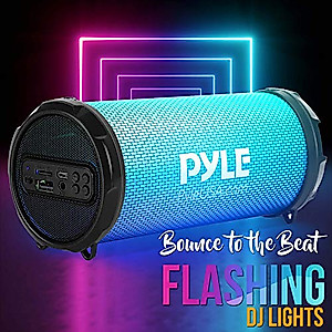 Pyle Wireless Portable Bluetooth Boombox Speaker - 100Watt Hi-Fi Rechargeable Boom Box Speaker Portable Music Barrel Loud Stereo System with AUX Input, MP3/USB/SD Port, Fm Radio, 2" Tweeter -PBMSPRG3