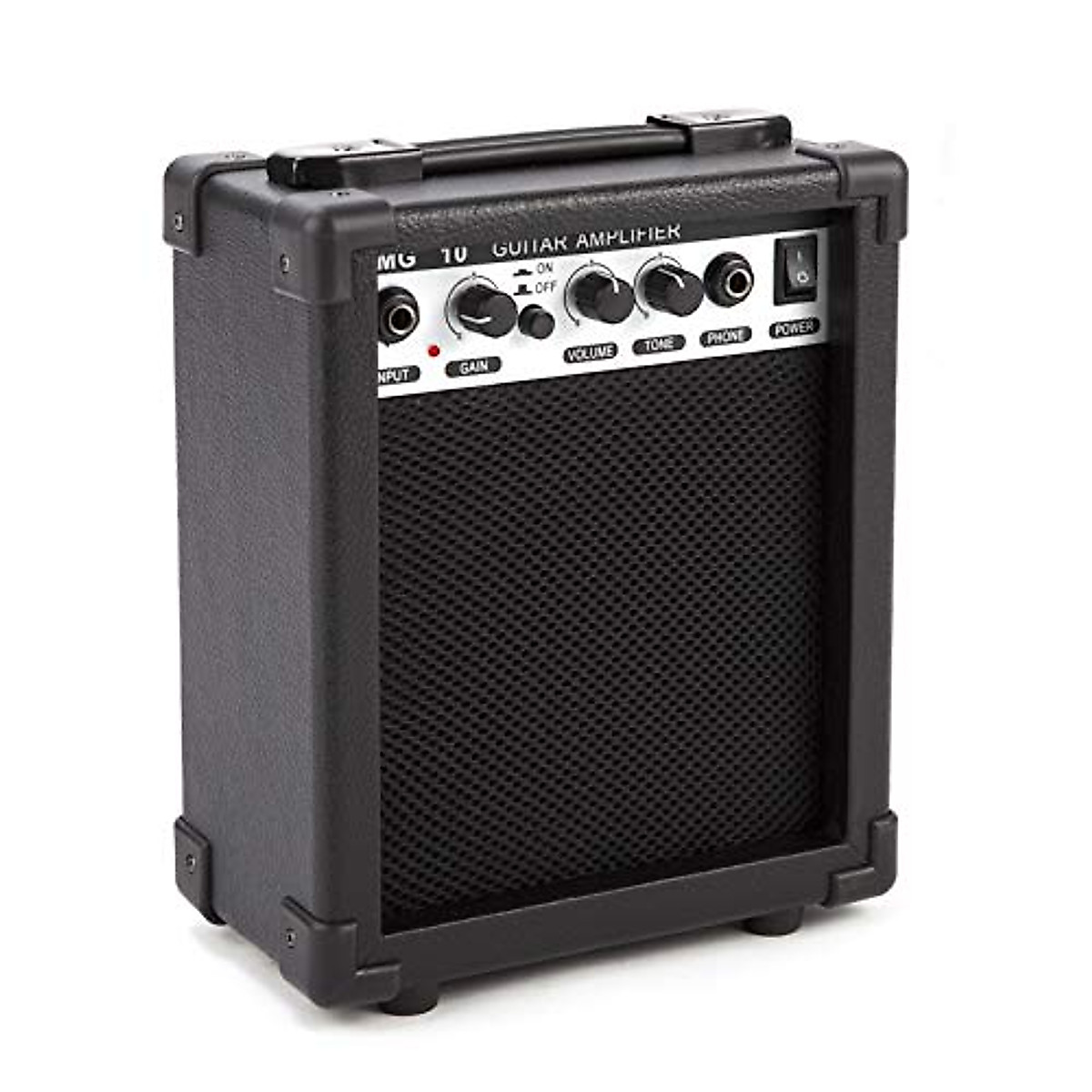 RockJam RJEG02 6 String Electric Guitar Beginner Kit with 10-Watt Amp, Gig Bag & Accessories-Black, Right, (RJEG02-SK-BK)