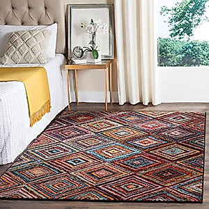 SAFAVIEH Aruba Collection 4' x 6' Multi ARB501M Boho Diamond Lattice Area Rug
