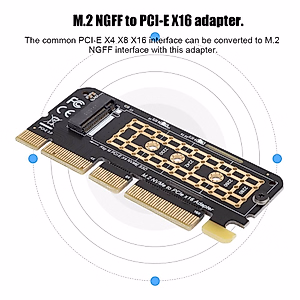 Zopsc High Speed SSD Hard Disk Adapter Mini M.2 NGFF SSD to PCI-E 3.0 X16 Expansion Riser Card Application for Home/Office/Gamer