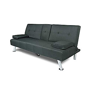 ERYE Modern Futon Sofa Loveseat Convertible Sleeper Couch Bed for Small Space Apartment Office Living Room Furniture Sets,Tufted Upholstered Love Seat