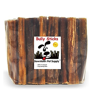Downtown Pet Supply - Bully Sticks for Dogs - Dog Dental Treats & Rawhide-Free Dog Chews - Dog Treats with Protein, Vitamins & Minerals- Natural Beef Sticks - 4-5 in - 1 lb