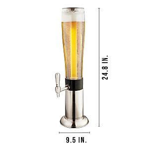 Hammer + Axe Drink Dispenser [2023 Amazon Exclusive] Pro-Pour Tap & Bottle Opener, 88 Fl Oz, Home Bar Party Accessory, Elegant Design, Portable Beverage Tower Server, Beer Liquor Margaritas Cocktails