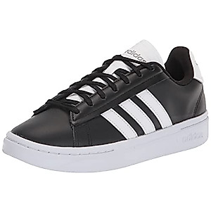 adidas Men's Grand Court Alpha Tennis Shoe, Core Black/White/Iron Metallic, 12