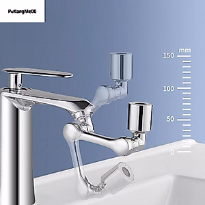 2Pack - BSPIX 1080° Rotating Faucet Aerator Extender (Plastic) with Aerator Wrench - 22mm Inside Diameter Suitable for 20-24mm Faucets - Dual Models And Robotic Arm for Kitchen/Bathroom Sinks