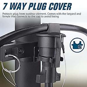 EliteTool Aluminum Trailer Towing Organizer Kit, Heavy Duty Chain Holder, 7 Way Plug Cover, a Lanyard with Aluminum Ferrule for Travel Trailer rv Accessories, Durable, Sturdy, Improved Design