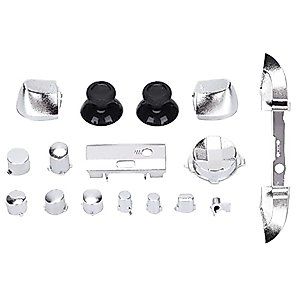 Full Game Controller Plating Button Set, Beautiful Appearance Game Handle Accessories Compatible Unique for Series X(Silver Plating)