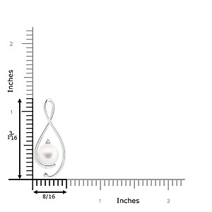 Angara 8mm Freshwater Cultured Pearl and 0.01 Ct Diamond Infinity Pendant Necklace for Women in Silver (Grade-AA) | June Birthstone, Birthday, Anniversary Jewelry Gift For Women