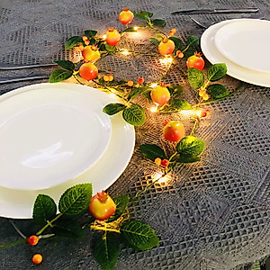 Artificial Fruit Pomegranate String Lights 6.56ft/20LED Rosehips Hanging Vines Plant Garland Foam Berries Light for Home Garden Wedding Party Decor (Z-Pomegranate Light, 1 Pack)