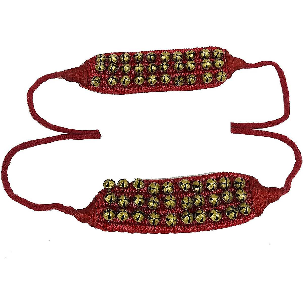 Dancing Ghungroo three line Kathak bells ankle bells Red soft pad pair (30 + 30) dance ghunghroo dancing brass bells (14 NO.) musical bells for classical dancers Bharatnatyam