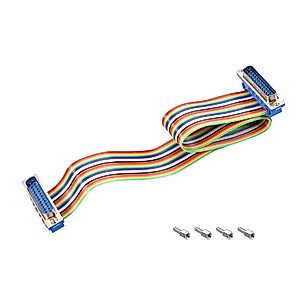 uxcell® IDC Rainbow Wire Flat Ribbon Cable DB25 Male to DB25 Male Connector 2.54mm Pitch 19.7inch Length