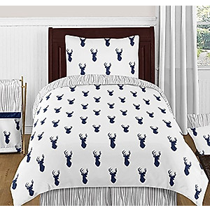 Sweet Jojo Designs Navy and White Woodland Deer Boys Baby Childrens Lamp Shade