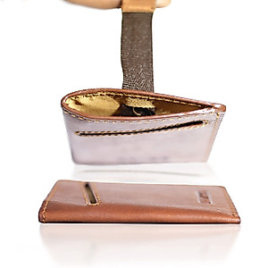 REAGO Handcrafted Front Pocket RFID Crazy Horse Leather Wallet for Men Women, Credit Card Holder, Strong Stitching, Slip Pocket, Slim Minimalist Wallet