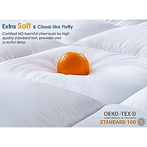 QUEEN ROSE Queen Mattress Topper, Cooling Extra Thick 3D Snow Soft Pillow Topper Mattress Pad Cover Bed Mattress Topper, Hotel Quality, Down Alternative, Plush and Support