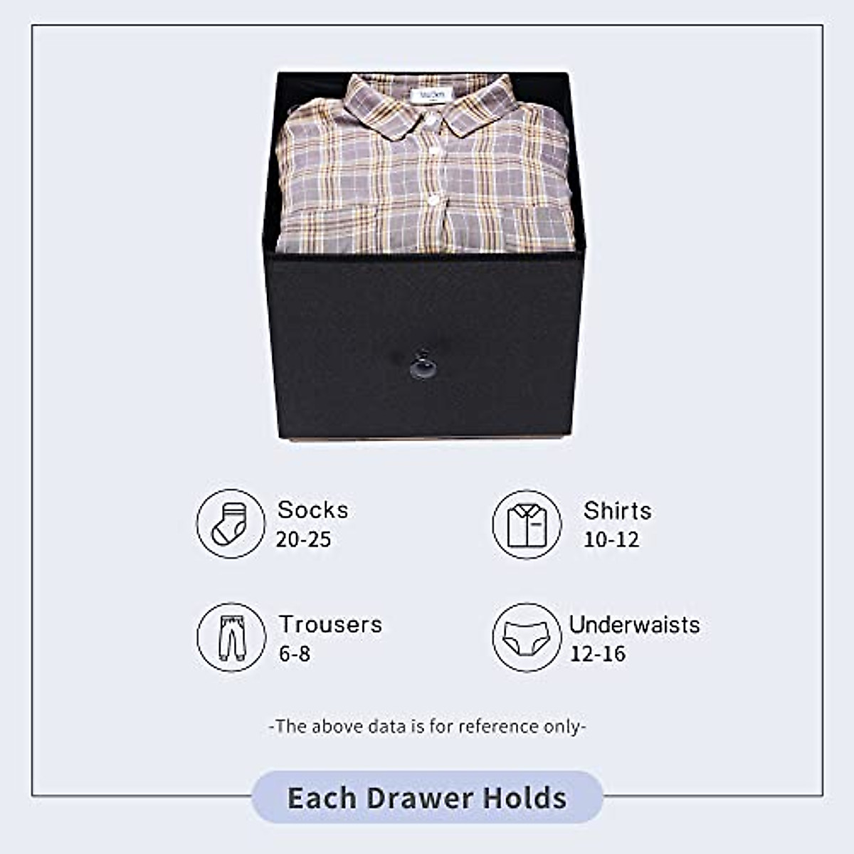 DOVAMY 6 Drawer Dresser for Bedroom, Fabric Dresser Organizer, Tall Dresser with Vintage Wooden Top, Steel Frame, Chest of Drawers, Closet, Nursery and Living Room, Black