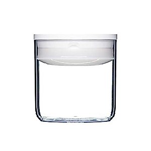 ClickClack Pantry Storage Round Container White 0.6ltr - Single - Air Tight Stackable Container